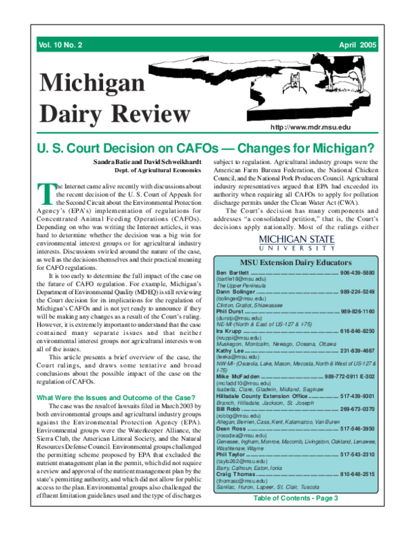 (PDF) Michigan Dairy Review