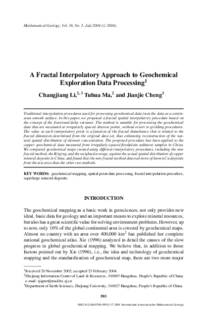 (PDF) Simulation of geological surfaces using fractals | EVANGELOS ...
