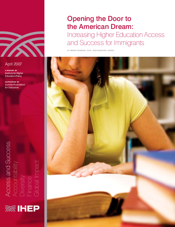(PDF) Opening the Door to the American Dream: Increasing Higher ...