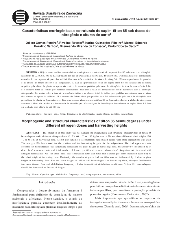 (PDF) Características morfogênicas e estruturais do capim-elefante ...
