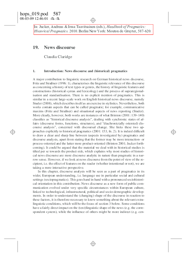 (PDF) News discourse