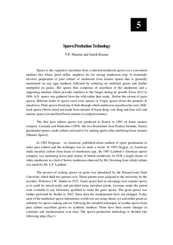 (PDF) Spawn Production Technology