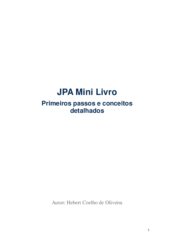 (PDF) JPA Mini Livro Primeiros passos e conceitos detalhados