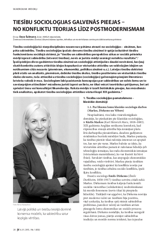 (PDF) Tiesību socioloģijas galvenās pieejas – no konfliktu teorijas ...