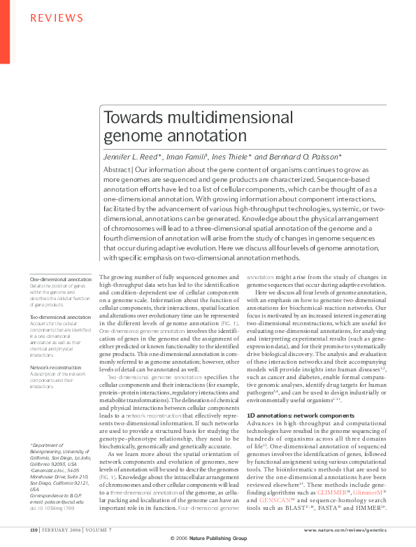 (PDF) Towards multidimensional genome annotation