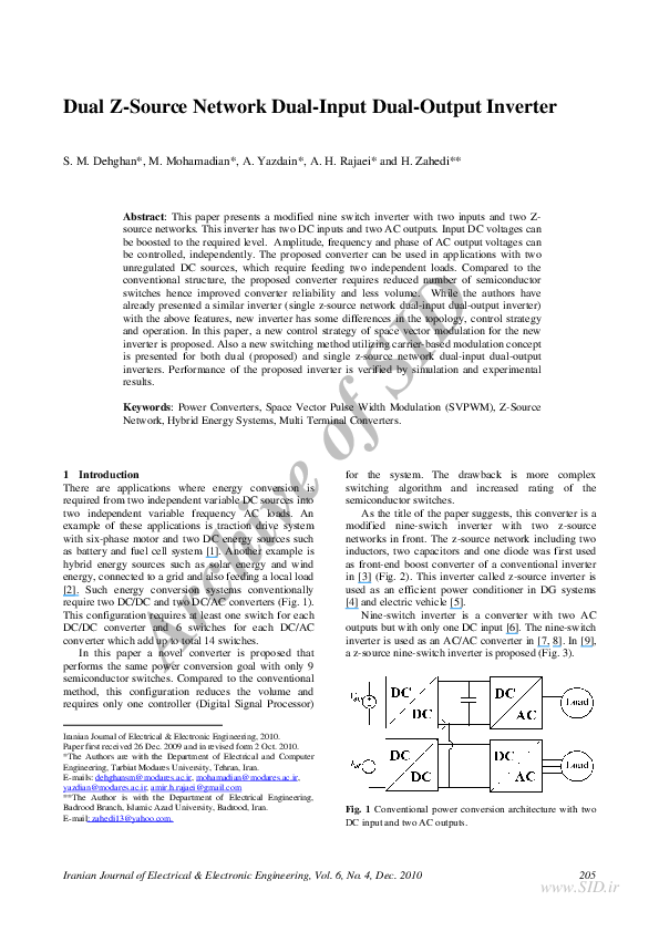 (PDF) A Dual-Input–Dual-Output Z-Source Inverter