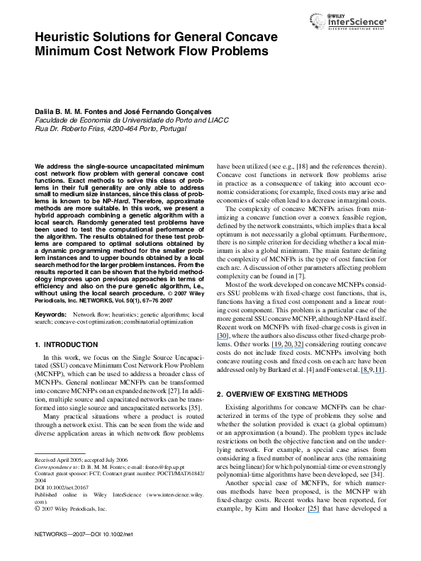 (PDF) Hybrid Genetic Algorithm for Concave Flow Problems
