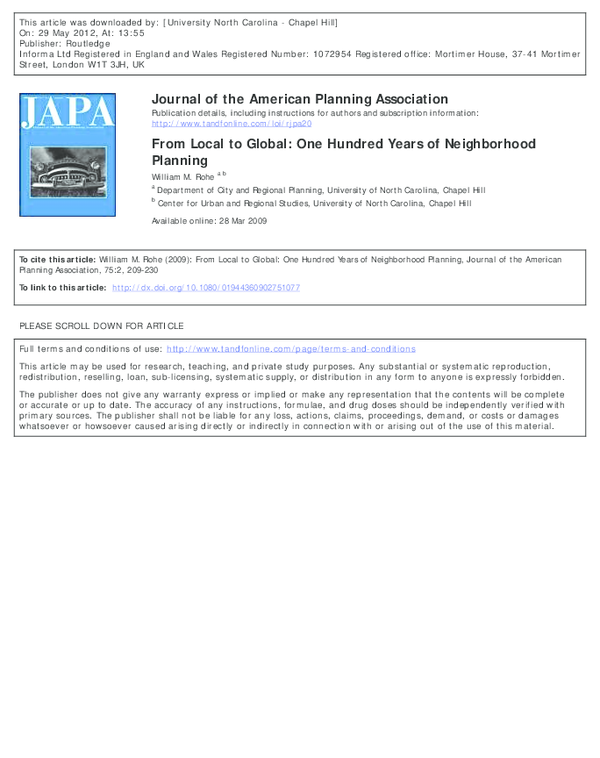 (PDF) Journal of the American Planning Association From Local to Global ...