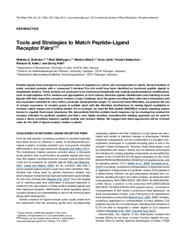 (PDF) IDA: a peptide ligand regulating cell separation processes in ...