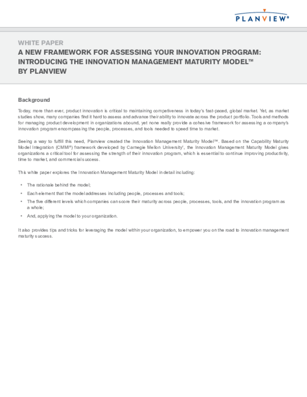 (PDF) A NEW FRAMEWORK FOR ASSESSING YOUR INNOVATION PROGRAM ...