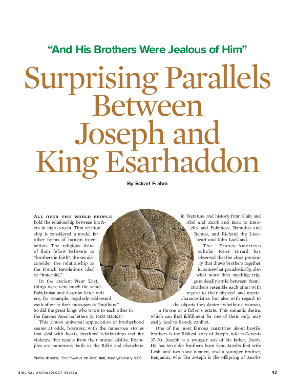 (PDF) “‘And His Brothers Were Jealous of Him’: Surprising Parallels ...
