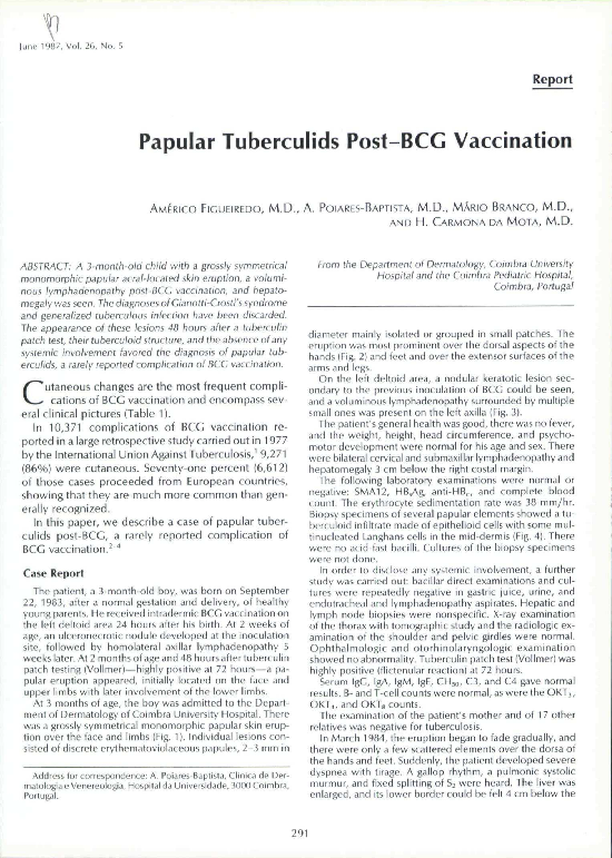 (PDF) Papular Tuberculids Post-BCG Vaccination