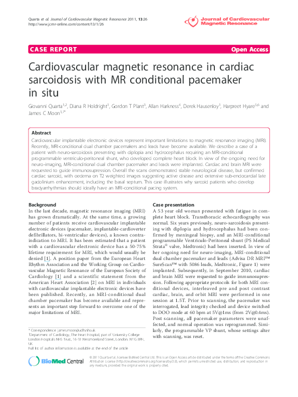 (PDF) Cardiovascular magnetic resonance in cardiac sarcoidosis with MR ...