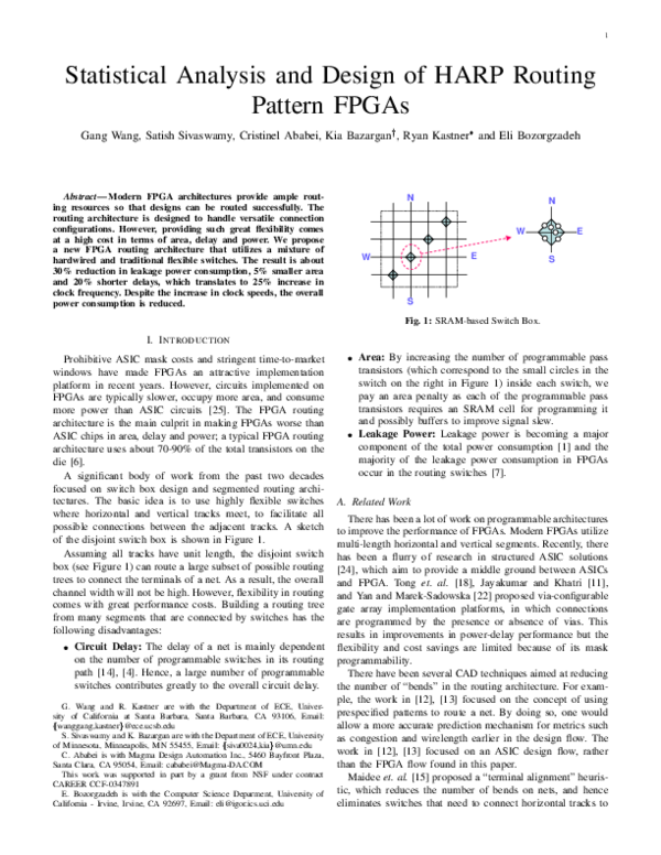 (PDF) Statistical Analysis and Design of HARP Routing Pattern FPGAs