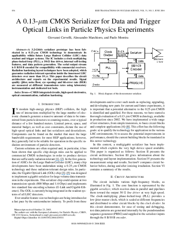 (PDF) A 0.13-μm CMOS serializer for data and trigger optical links in ...