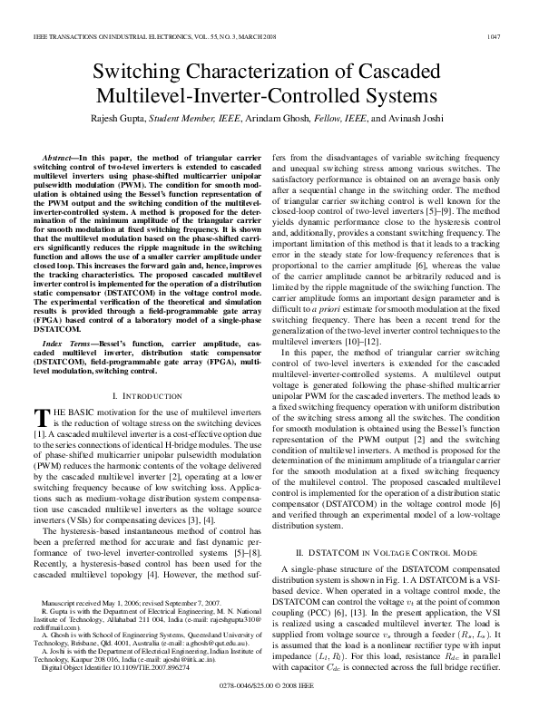 Pdf Analysis And Minimization Of Ripple Components Of Input Current