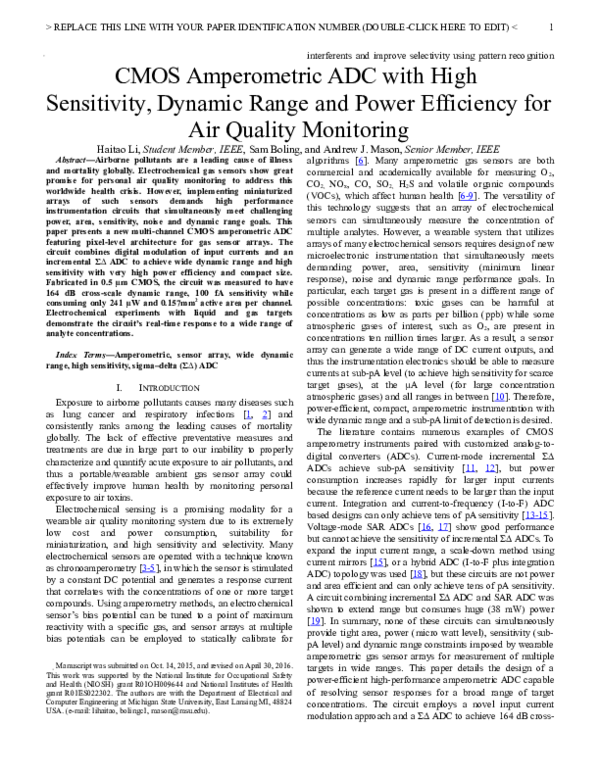(DOC) CMOS Amperometric ADC with High Sensitivity, Dynamic Range and ...