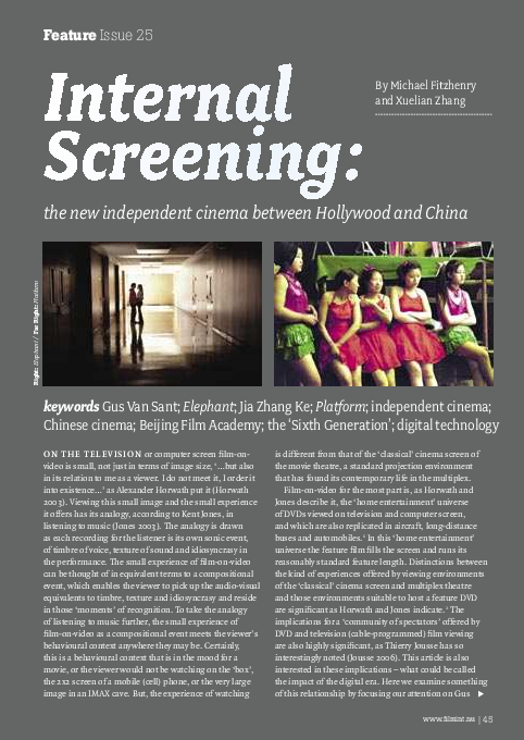 (PDF) Internal Screening: the new independent cinema between Hollywood ...