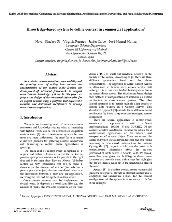 (PDF) Knowledge-based system to define context in commercial applications