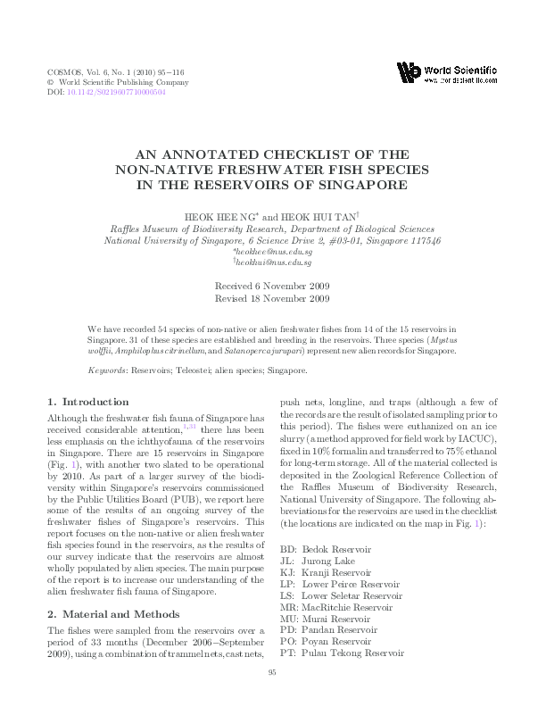 (PDF) An Annotated Checklist of the Non-Native Freshwater Fish Species ...