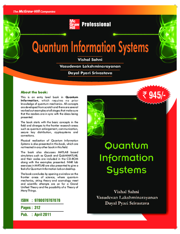 (PDF) Quantum Information Systems