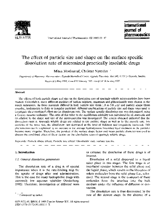 Pdf The Effect Of Particle Size And Shape On The Surface Specific