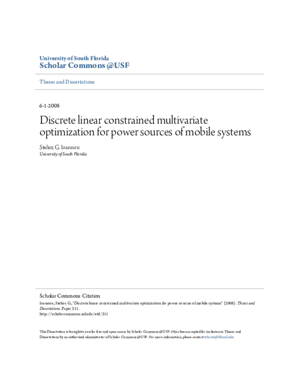 (PDF) Discrete linear constrained multivariate optimization for power ...