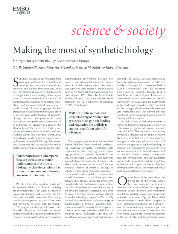 (PDF) Making the most of synthetic biology
