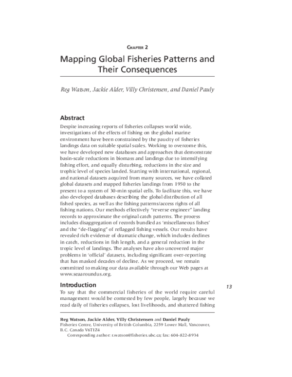 (PDF) Mapping global fisheries patterns and their consequences