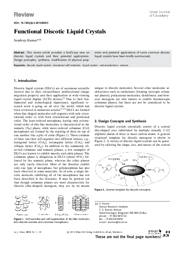 (PDF) Functional Discotic Liquid Crystals