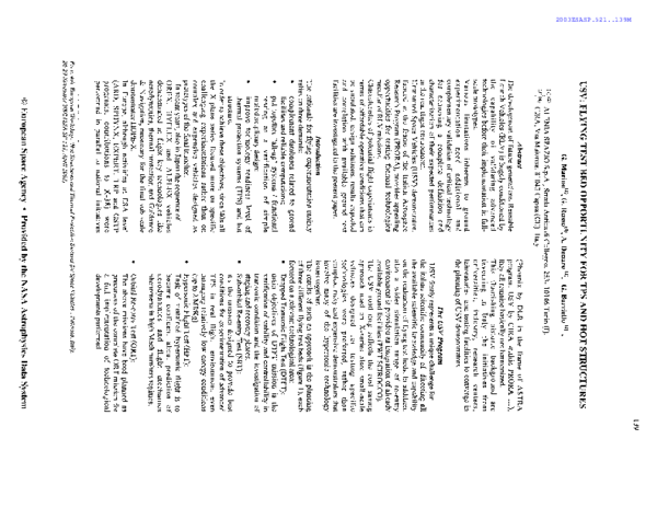 (PDF) USV: Flying Test Bed Opportunity for TPS and Hot Structures