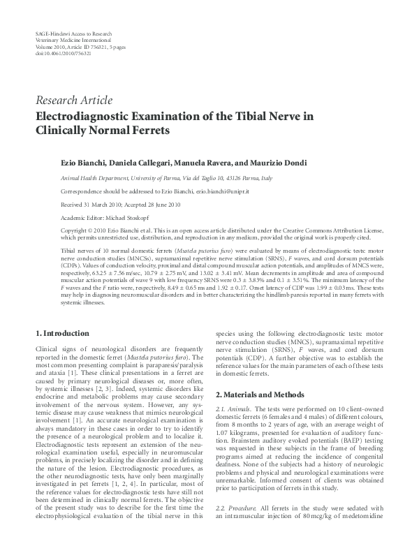 (PDF) Electrodiagnostic Examination of the Tibial Nerve in Clinically ...