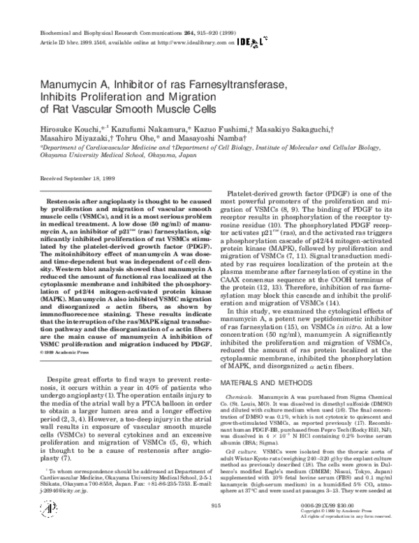 (PDF) Manumycin A, Inhibitor of ras Farnesyltransferase, Inhibits ...
