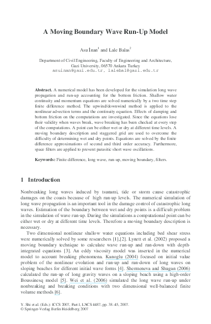 A Moving Boundary Wave Run-Up Model