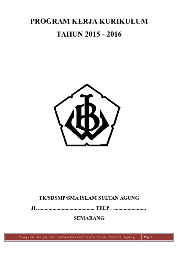 (DOC) PROGRAM KERJA KURIKULUM TAHUN 2015 -2016