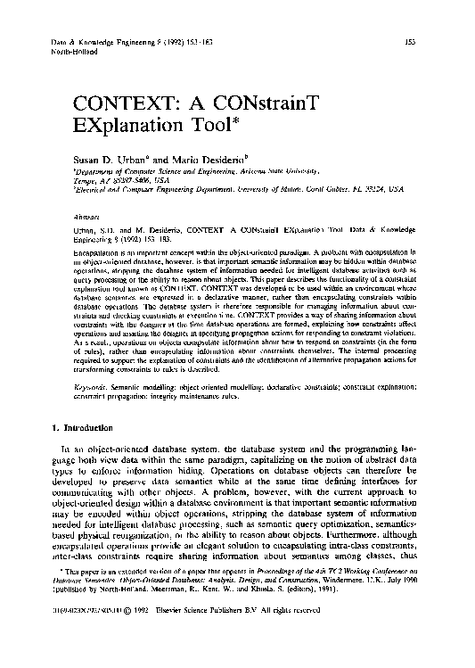 Pdf Context A Constraint Explanation Tool
