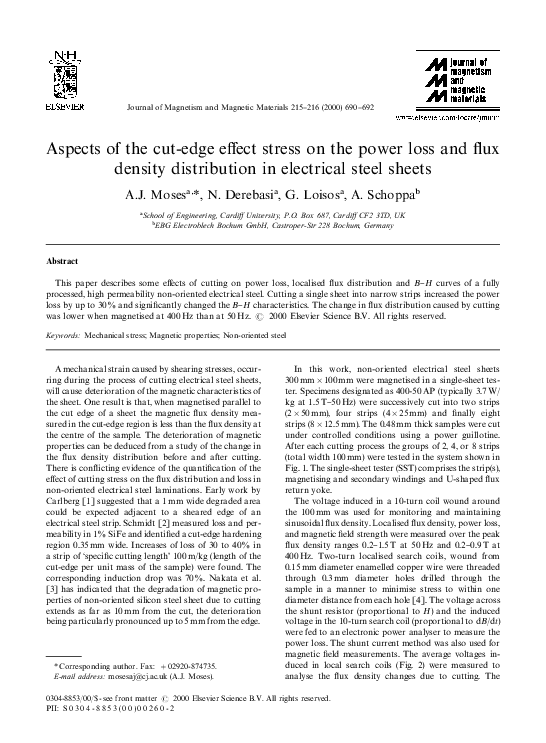 (PDF) Aspects of the cut-edge effect stress on the power loss and flux ...