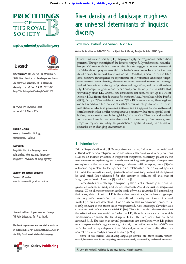 (PDF) River density and landscape roughness are universal determinants ...