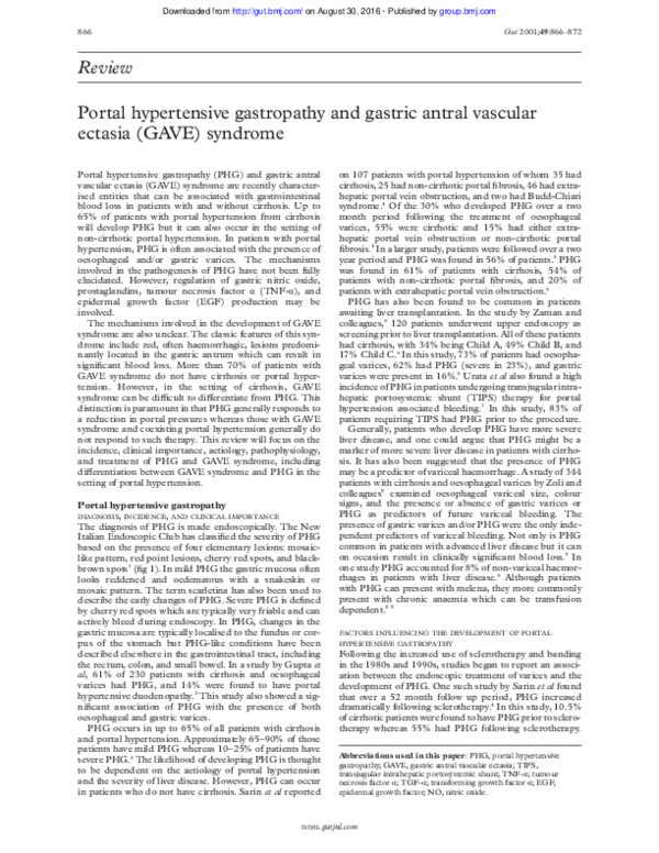 (PDF) Portal hypertensive gastropathy and gastric antral vascular ...