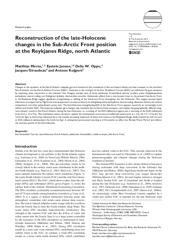 (PDF) Reconstruction of the late-Holocene changes in the Sub-Arctic ...