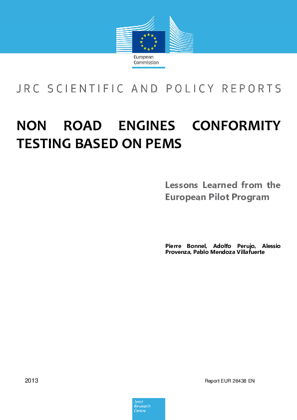 (PDF) NON ROAD ENGINES CONFORMITY TESTING BASED ON PEMS - Lessons ...