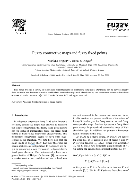 (PDF) Fuzzy contractive maps and fuzzy fixed points