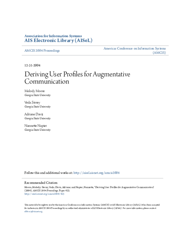 (PDF) Deriving User Profiles for Augmentative Communication