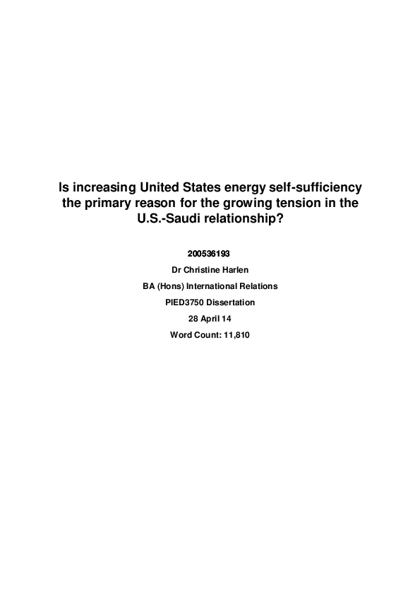(PDF) Is increasing United States energy self-sufficiency the primary ...