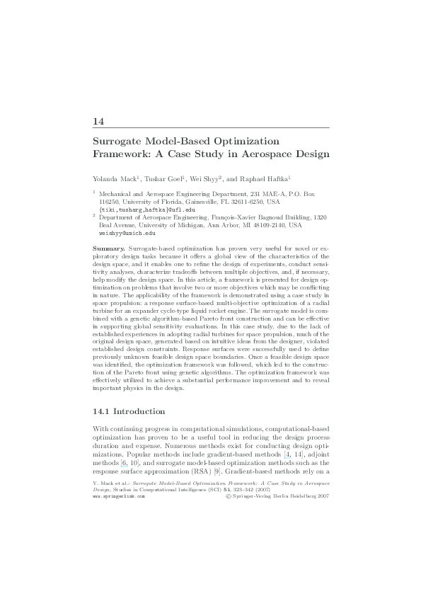 (PDF) Surrogate Model-Based Optimization Framework: A Case Study in ...