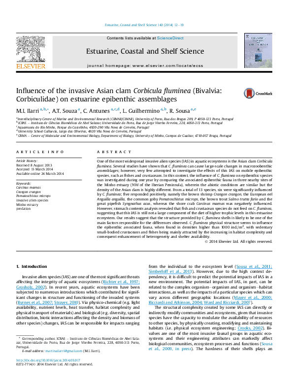 (PDF) Influence of the invasive Asian clam Corbicula fluminea (Bivalvia ...