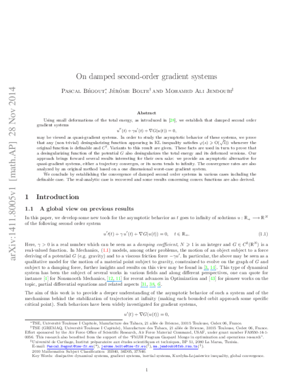 (PDF) On damped second-order gradient systems