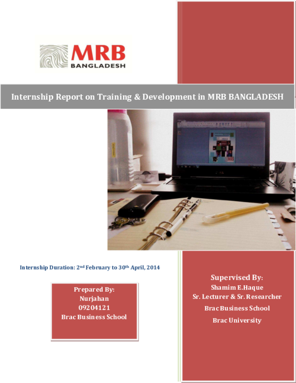 (PDF) Supervised By: Internship Report on Training & Development in MRB ...