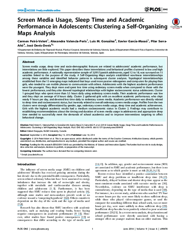 (PDF) Screen media usage, sleep time and academic performance in ...