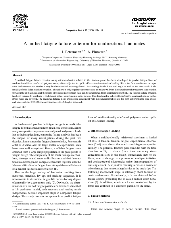(PDF) A unified fatigue failure criterion for unidirectional laminates